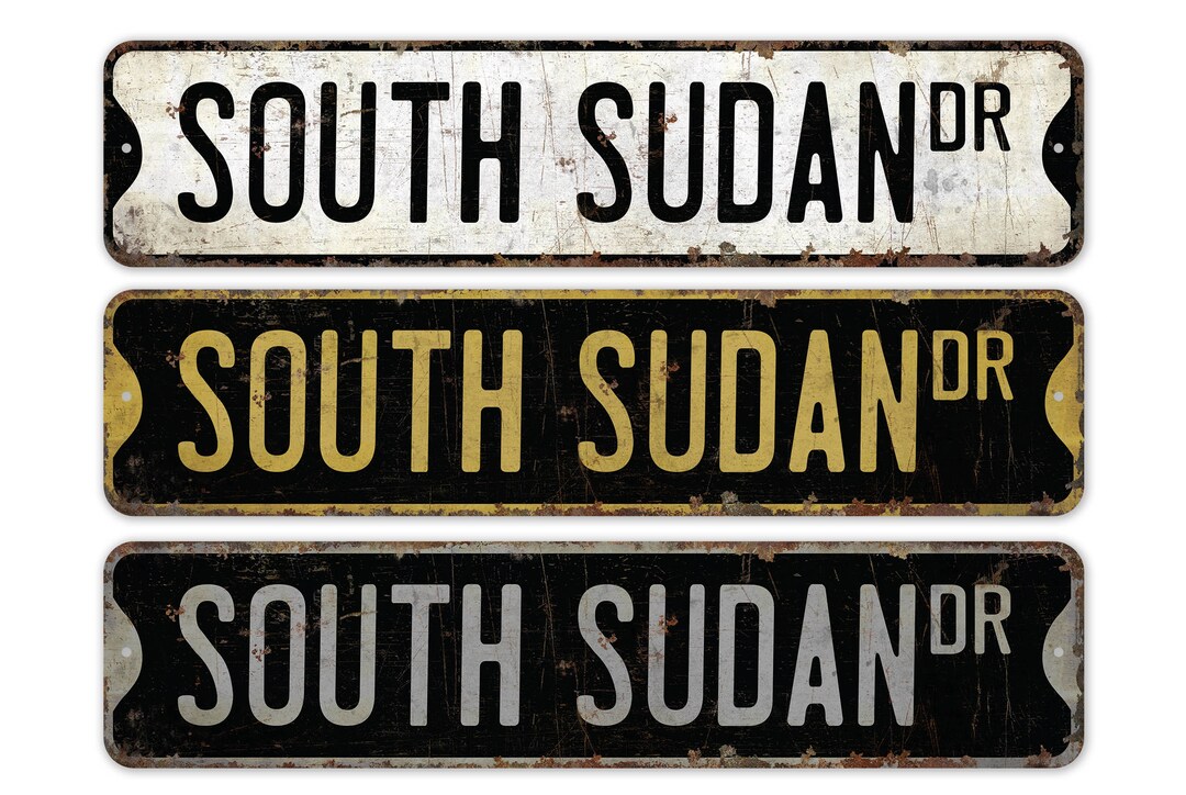 South Sudan - South Sudan Sign - South Sudan Decor - Vintage Style Sign ...