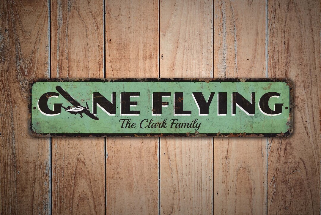 Gone Flying Sign Vintage Style Sign Gone Flying Decor - Etsy