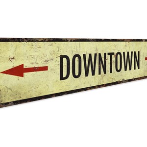 Downtown Sign - Downtown Arrow Sign - Downtown Decor - Vintage Style ...