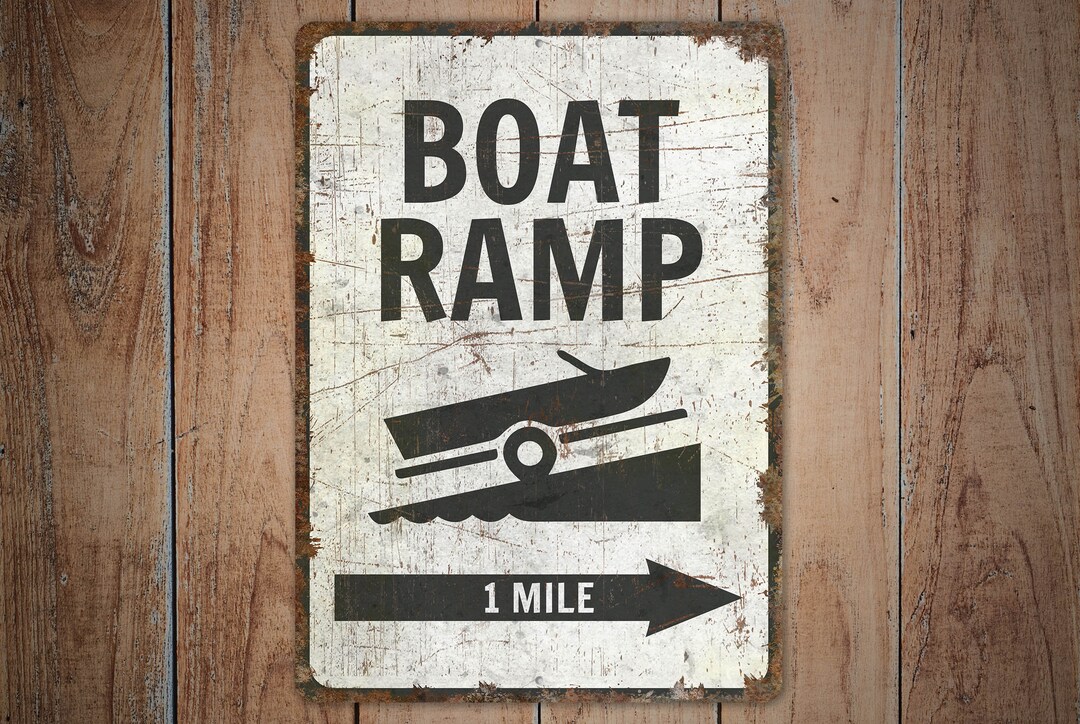 Boat Ramp - Boat Ramp Sign - Boat Ramp Decor - Boat Ramp Direction Sign ...