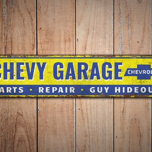 Chevy Garage Sign - Chevy Garage - Chevy Garage Decor - Car Garage Sign ...