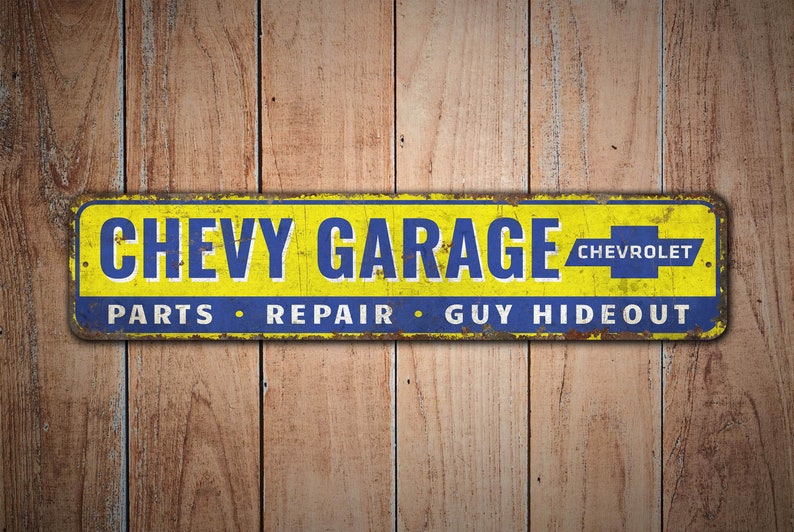 Chevy Garage Sign - Chevy Garage - Chevy Garage Decor - Car Garage Sign ...