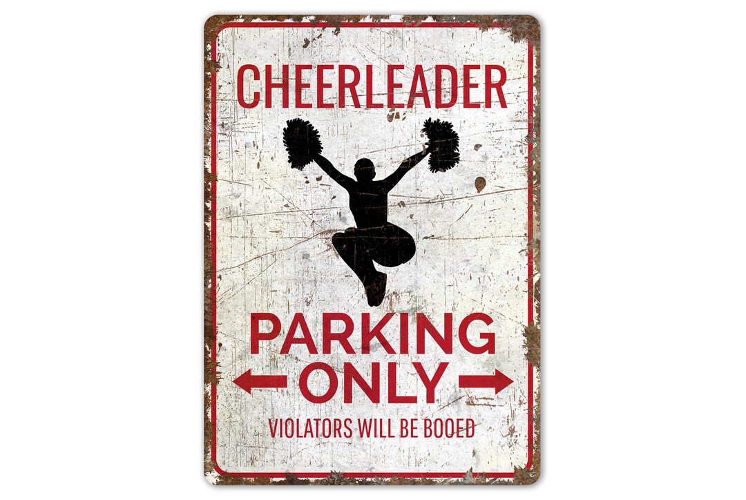 Cheerleader Parking - Cheerleader Sign - Cheerleader Gift - Car Parking ...