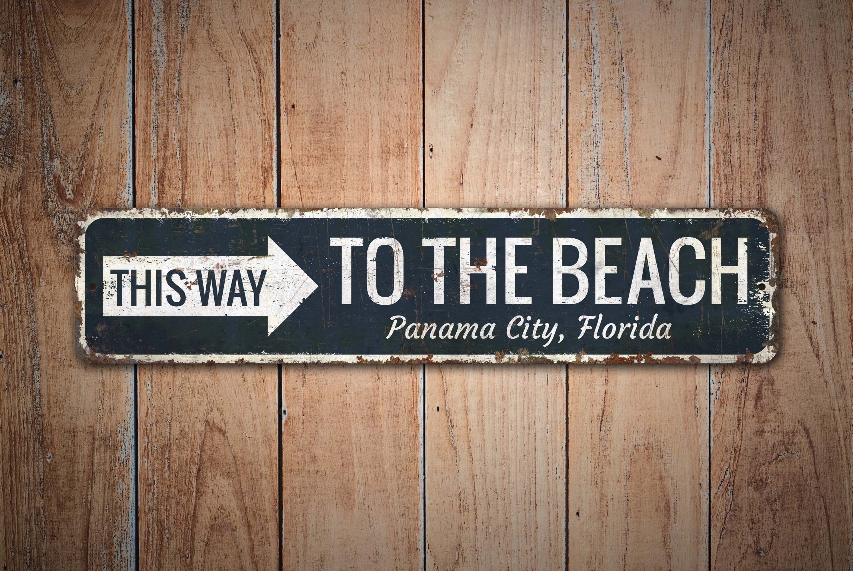 To the Beach Arrow Vintage Style Sign Beach Arrow Sign - Etsy UK