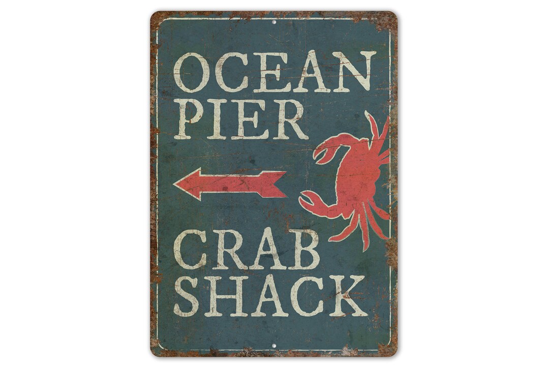 Ocean Pier - Crab Shack - Crab Shack Sign - Crab Shack Decor - Seafood ...