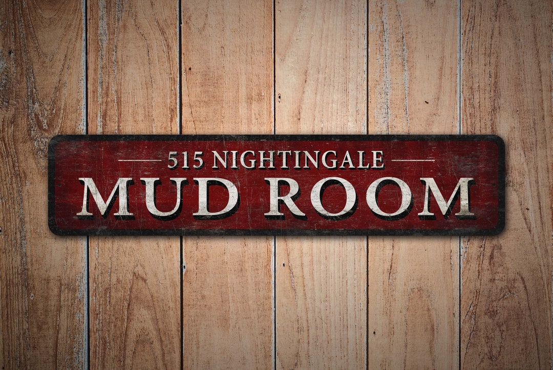 Mud Room Sign - Address Mud Room Decor - Vintage Style Sign - Mud Room ...