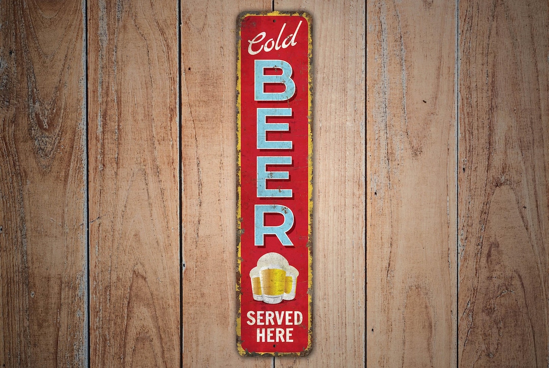 Cold Beer Served Here Sign - Cold Beer Sign - Beer Lover Gift - Beer ...