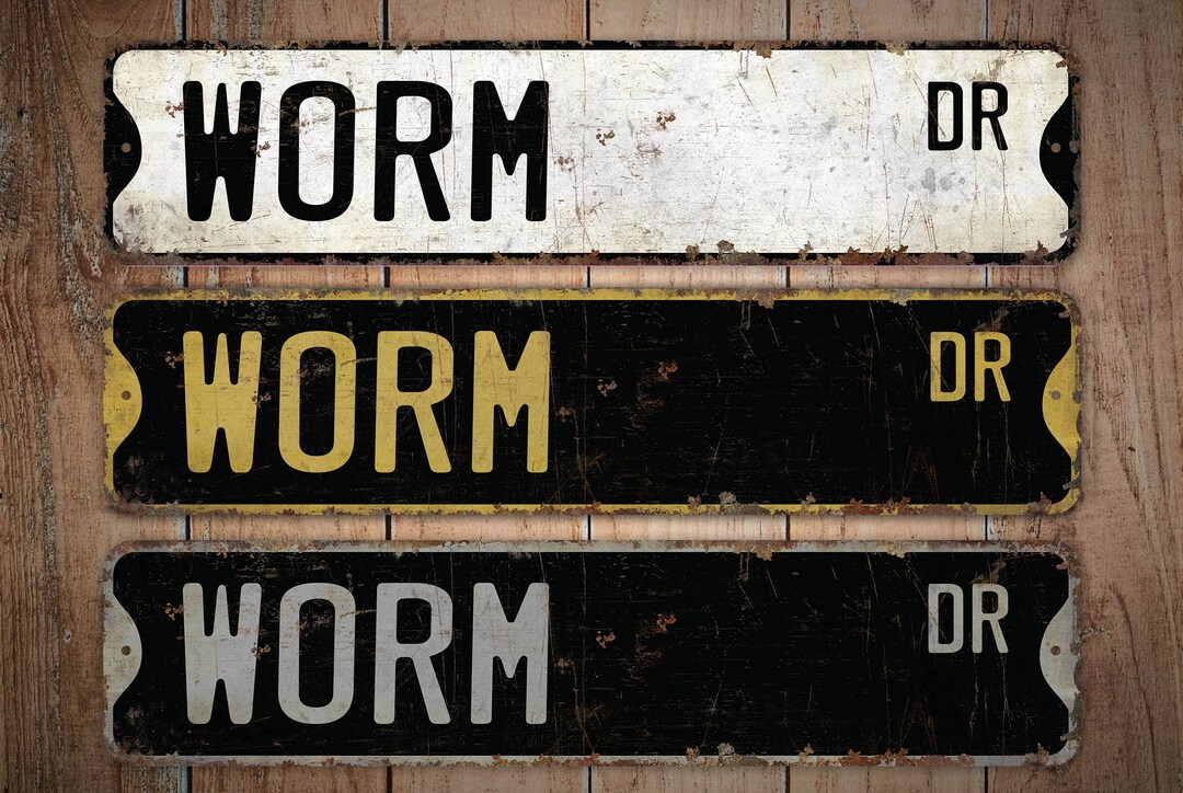 Worm Sign - Worm Decor - Worm Lover - Custom Street Sign - Premium ...