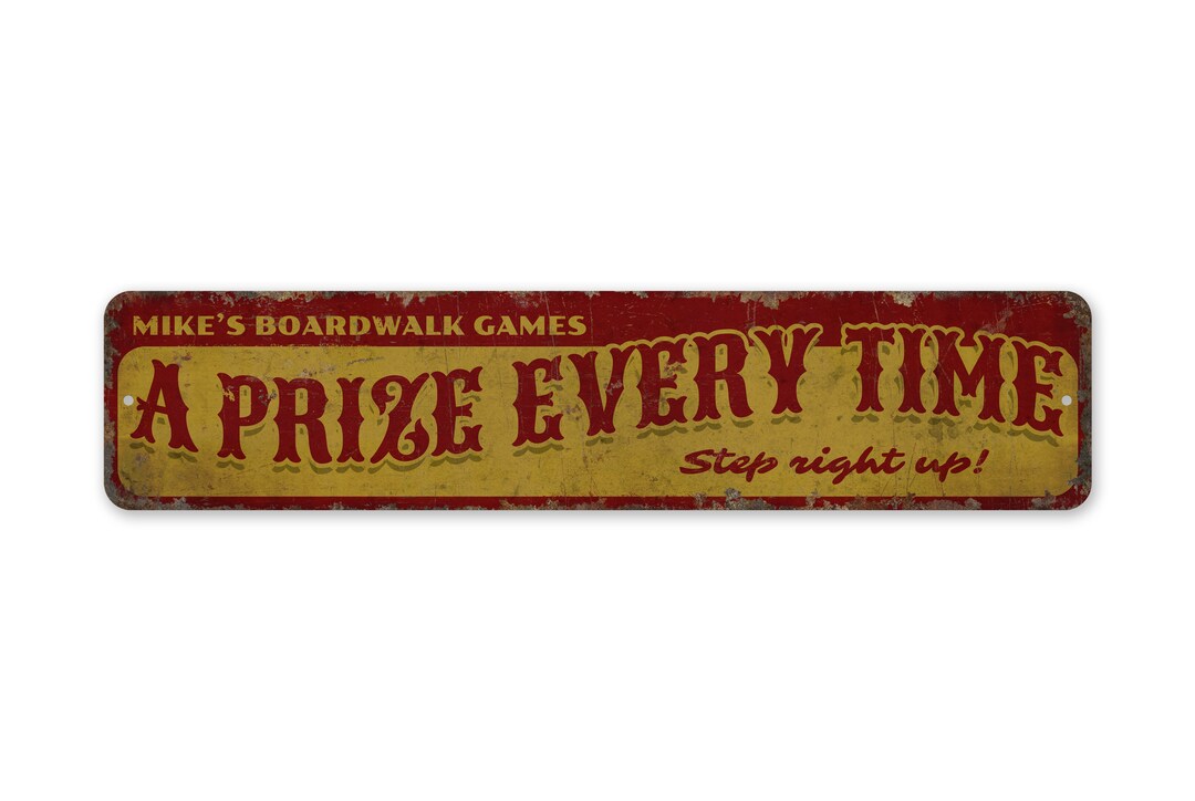 Boardwalk Sign - Boardwalk Game Sign - Custom Boardwalk - A Prize Every ...