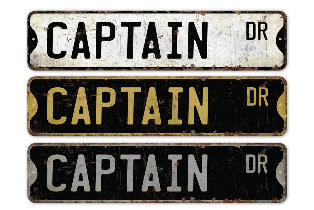 Captain - Captain Sign - Captain Decor - Vintage Style Sign - Custom ...