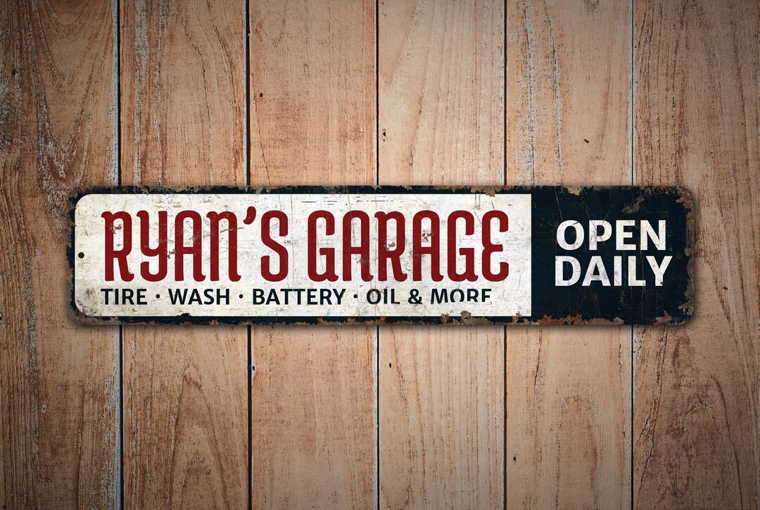 Garage Open Daily - Garage Open Sign - Custom Garage Decor - Custom ...