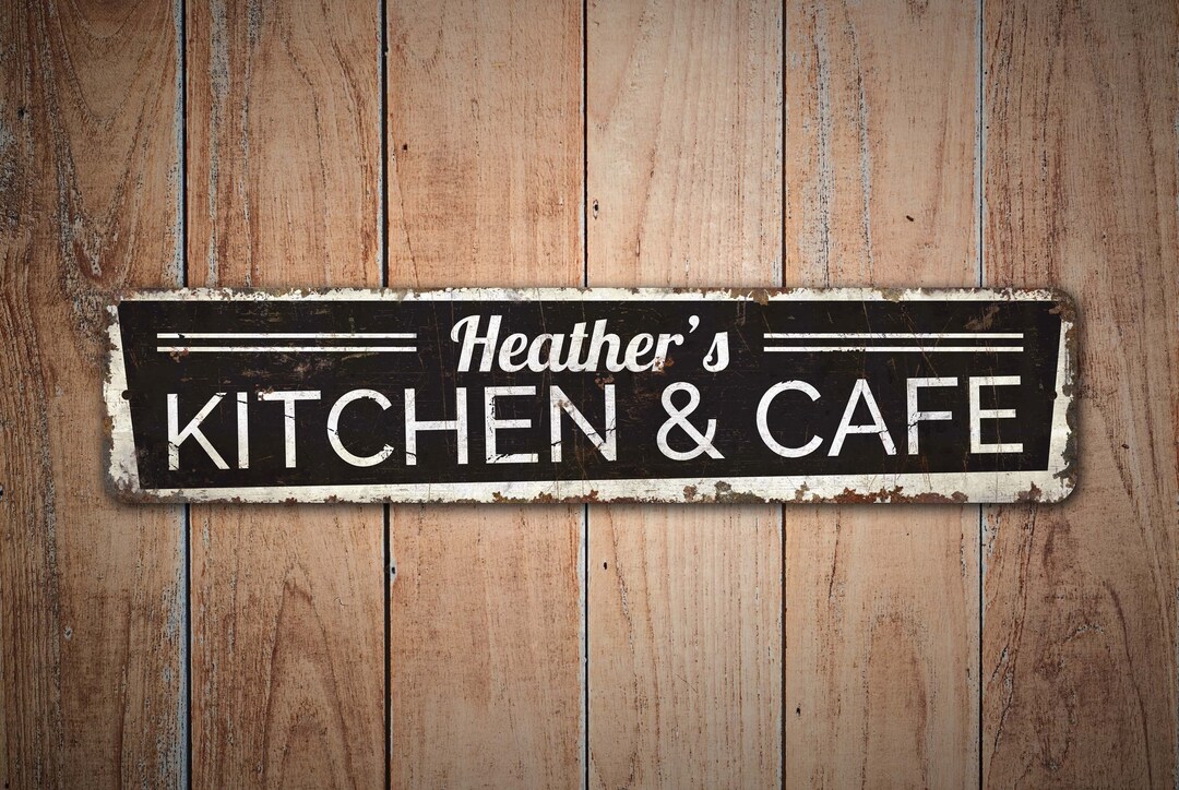 Kitchen Cafe Sign - Vintage Style Sign - Custom Cafe Sign - Kitchen ...