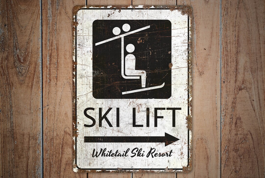 Ski Lift - Ski Lift Decor - Ski Lift Sign - Ski Resort Sign - Ski Arrow ...