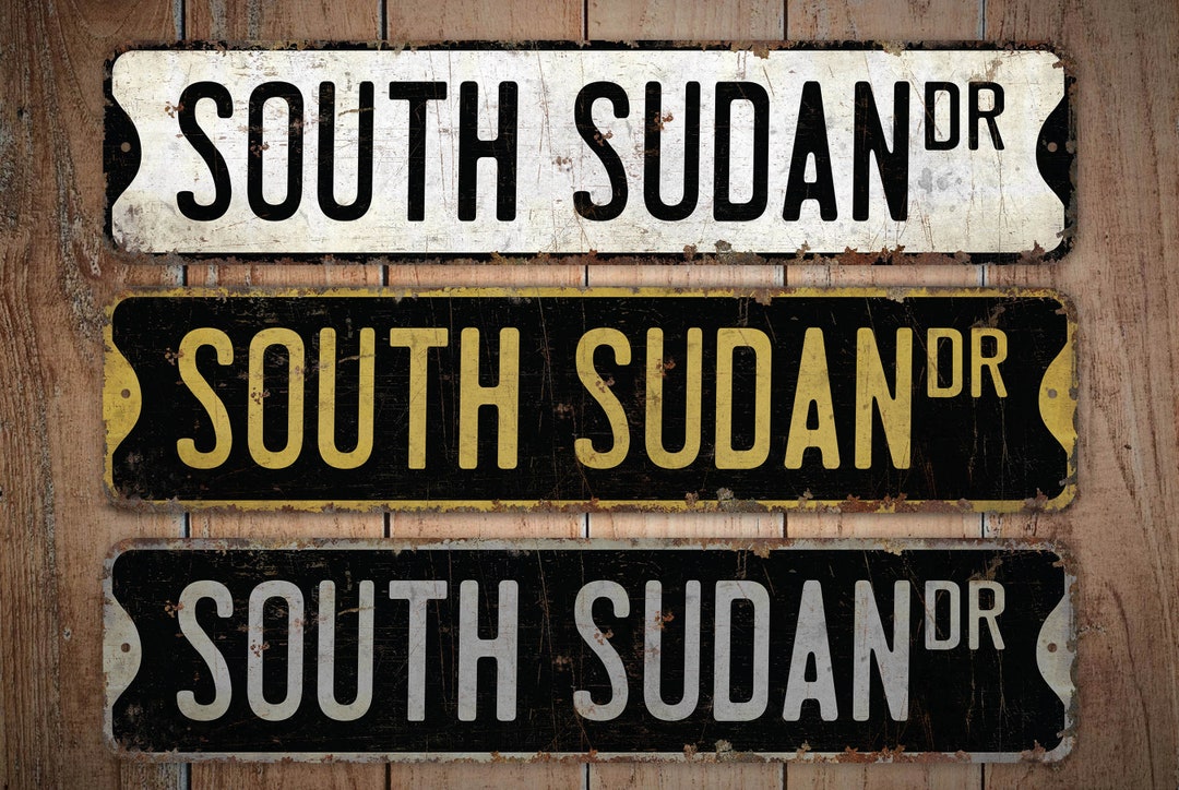 South Sudan - South Sudan Sign - South Sudan Decor - Vintage Style Sign ...