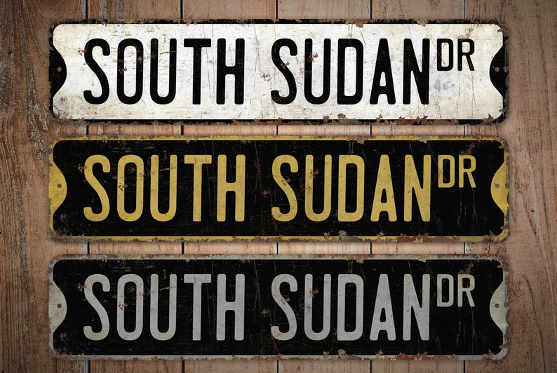 South Sudan - South Sudan Sign - South Sudan Decor - Vintage Style Sign ...
