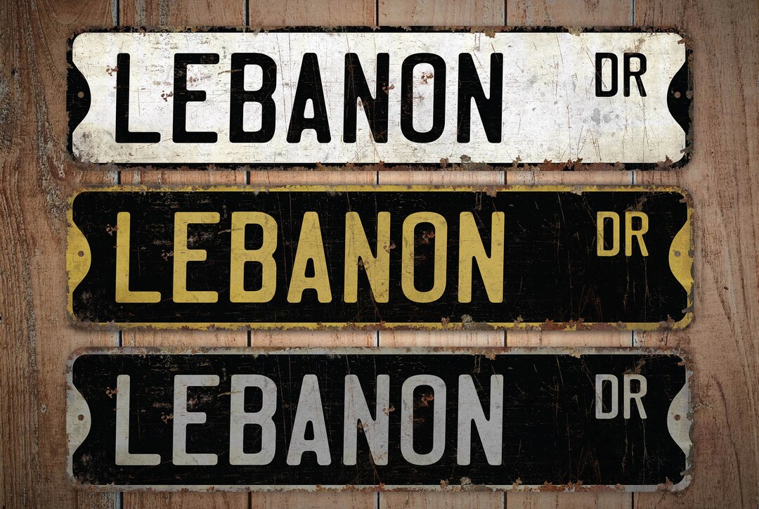 Lebanon - Lebanon Sign - Lebanon Decor - Vintage Style Sign - Custom ...