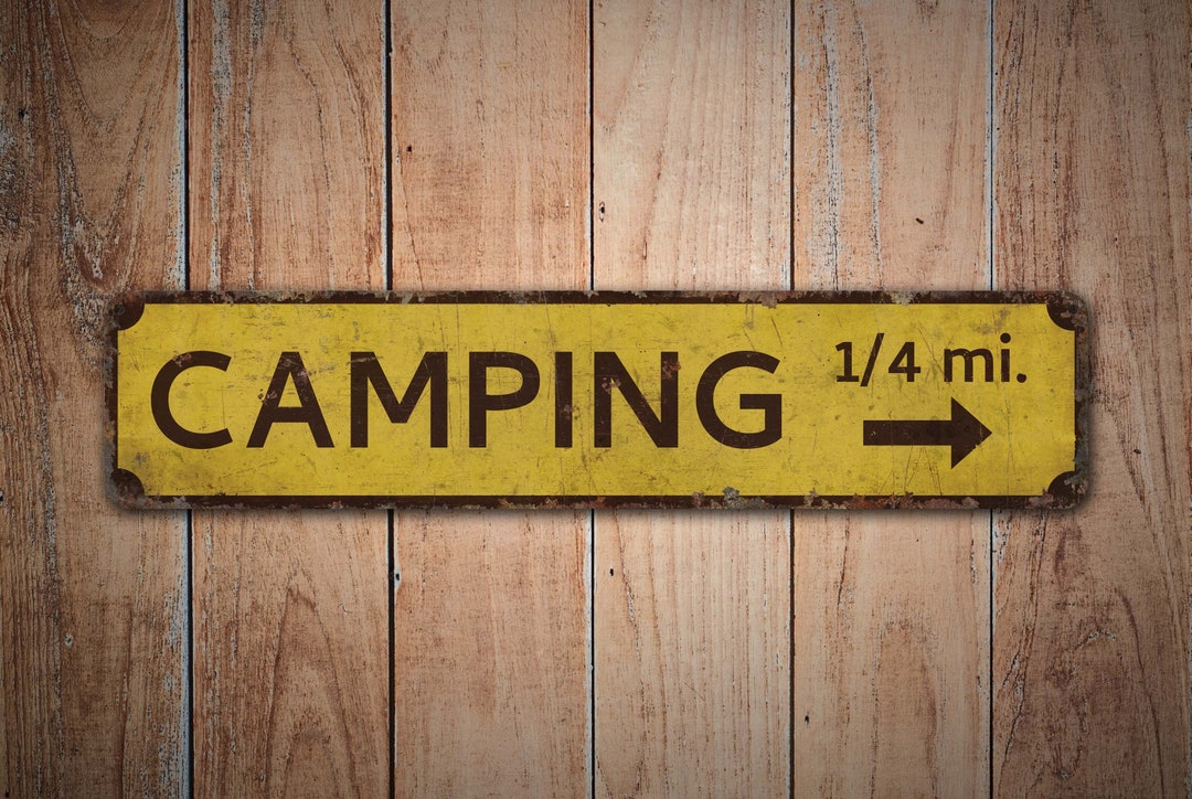 Custom Camping Sign - Camping Arrow Sign - Camping Mileage Sign ...