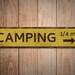 Custom Camping Sign Camping Arrow Sign Camping Mileage Sign Vintage ...