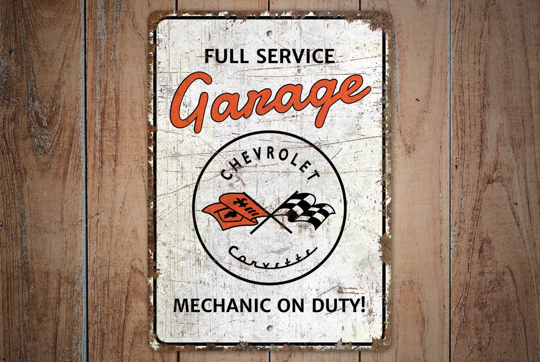Full Service Garage - Service Garage Sign - Corvette Garage - Mechanic ...
