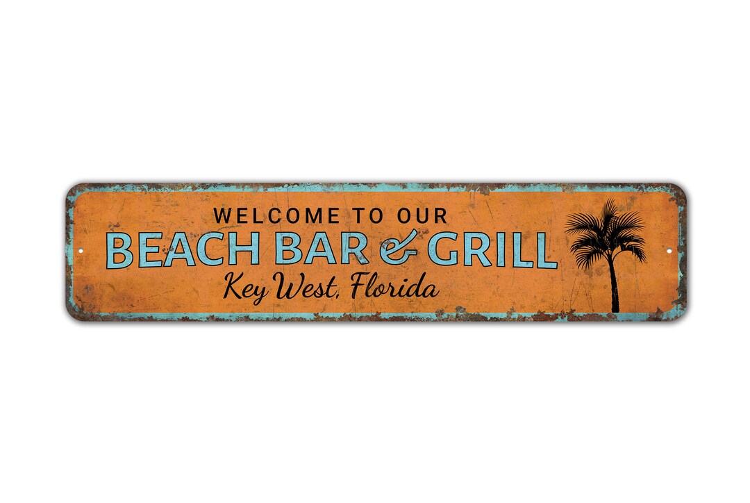 Beach Bar - Beach Bar Sign - Beach Bar Decor - Key West Sign - Beach ...