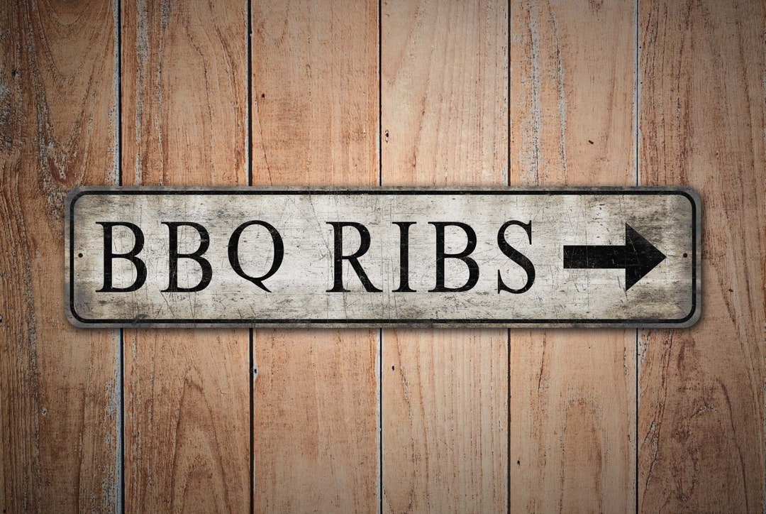 BBQ Ribs Arrow Sign - Custom BBQ Ribs Sign - BBQ Ribs Arrow Sign ...