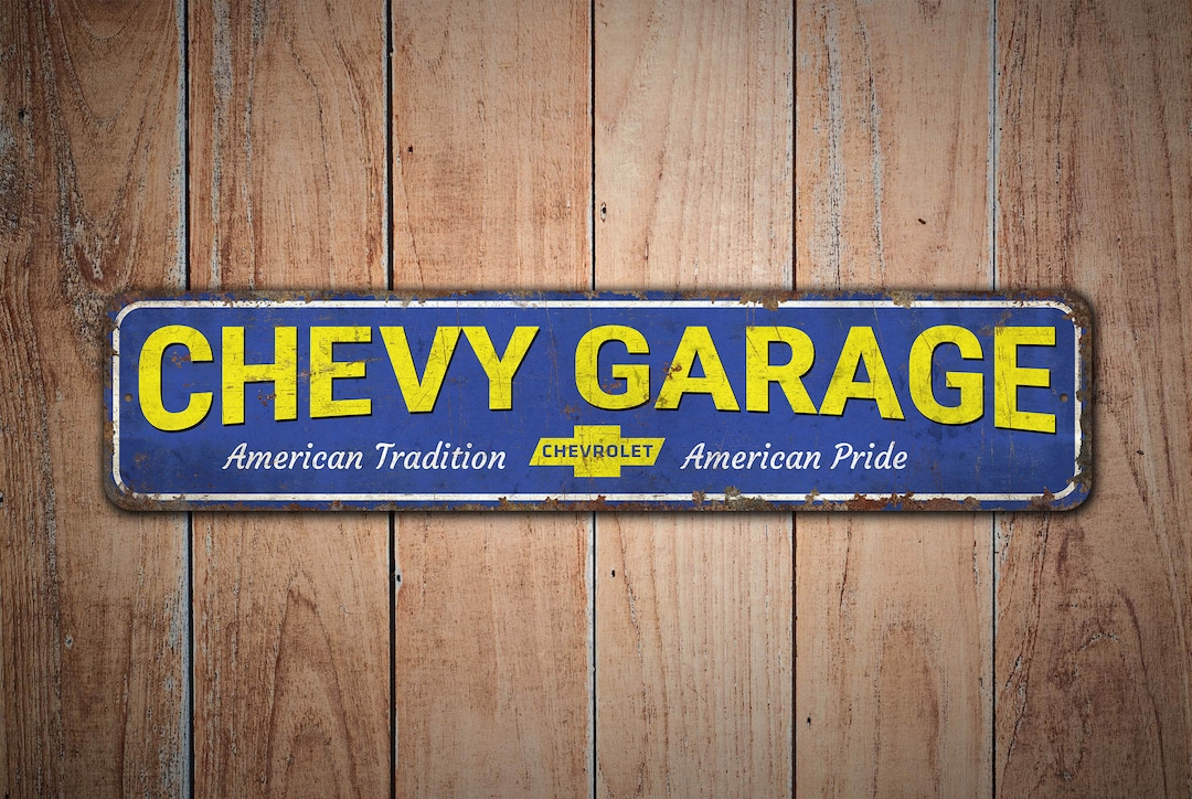 Chevy Garage Sign - Chevy Garage - Chevy Garage Decor - Car Garage Sign ...
