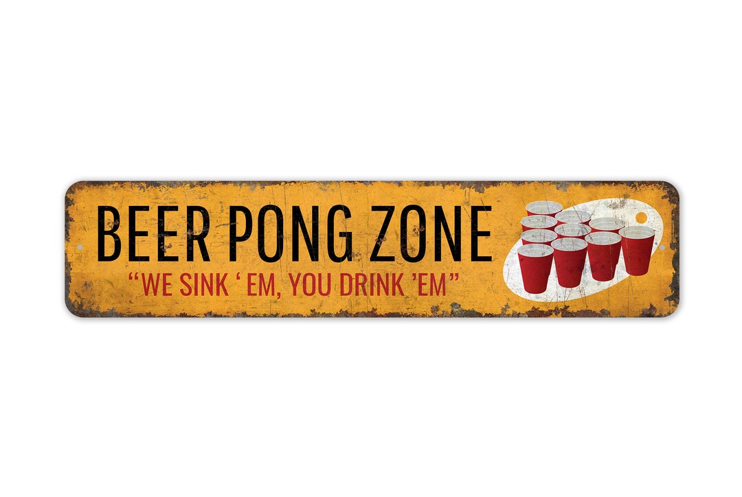 Beer Pong Zone Sign - Beer Pong Zone - Beer Bar Decor - Beer Bar Sign ...