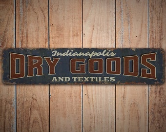 General Store Dry Goods Textiles & More Sign Personalized - Etsy