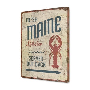 Fresh Maine Lobster - Maine Lobster Sign - Lobster Sign - Lobster Decor ...