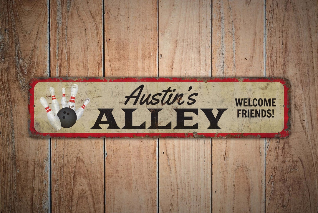Bowling Alley Sign - Kids Room Sign - Kids Room Decor - Vintage Style ...