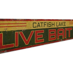 Live Bait Shop Sign - Bait Shop Sign - Bait Shop Arrow Sign - Vintage ...