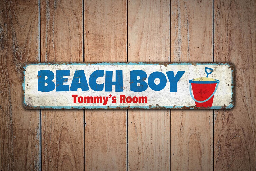 Beach Boy Sign - Kids Room Sign - Kids Room Decor - Vintage Style Sign ...