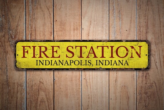 Fire Station Sign Custom Fire Station Vintage Style Sign | Etsy