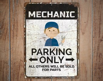 Auto Repair Parking Sign Gag Novelty Gift Funny Technician Mechanic ...