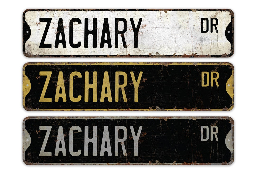 Zachary Name Sign - Kids Room Door Sign - Boys Room Sign - Family Name ...