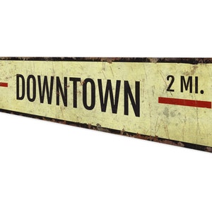 Downtown Sign - Downtown Arrow Sign - Downtown Decor - Vintage Style ...