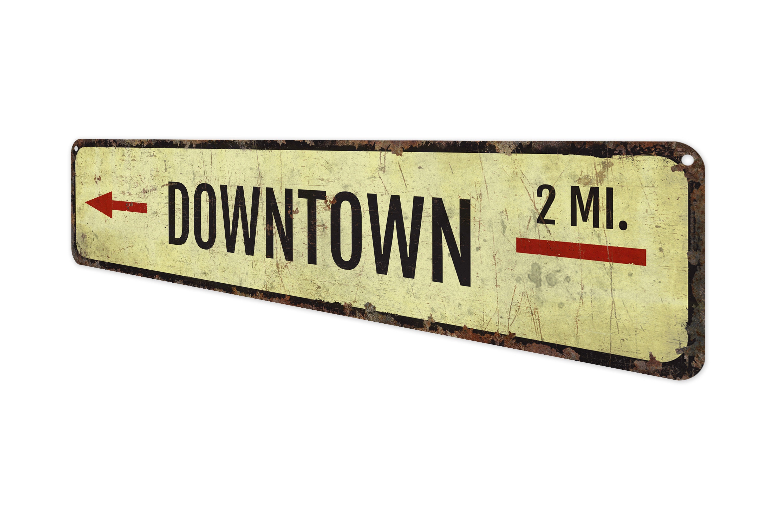 Downtown Sign Downtown Arrow Sign Downtown Decor Vintage - Etsy