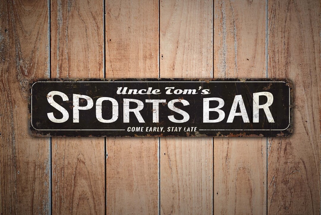 Sports Bar Sign Sports Bar Decor Custom Bar Sign Vintage Style Sign ...