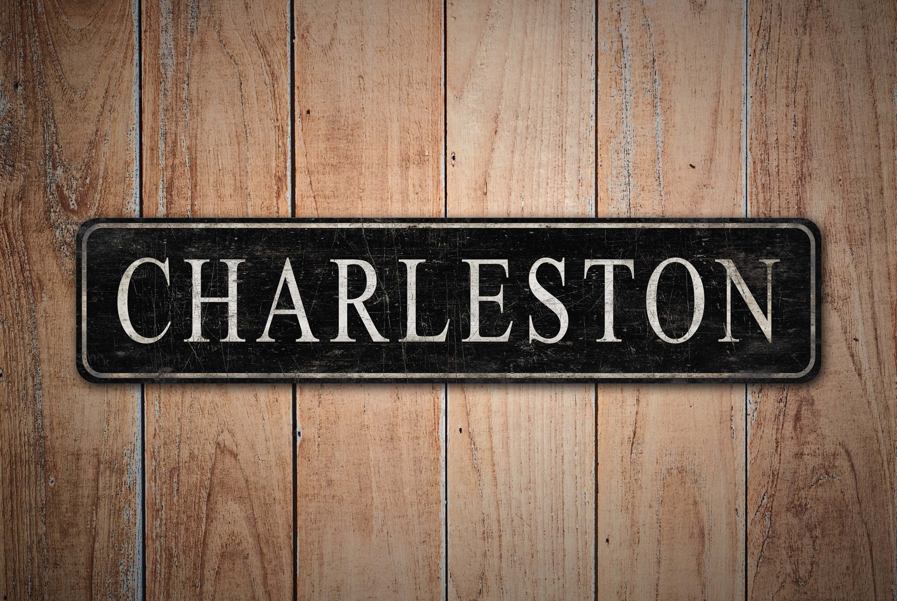 Charleston City Sign Custom City Sign Vintage Style Sign - Etsy