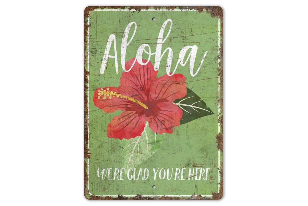 Aloha Sign - Vintage Style Sign - Aloha Decor - Floral Aloha Decor ...