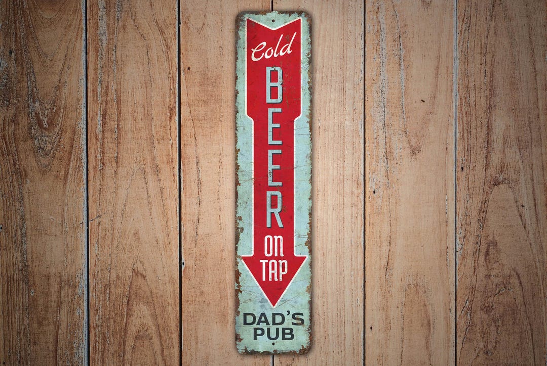 Cold Beer on Tap Sign - Beer Bar Sign - Beer Lover Gift - Bar Decor ...