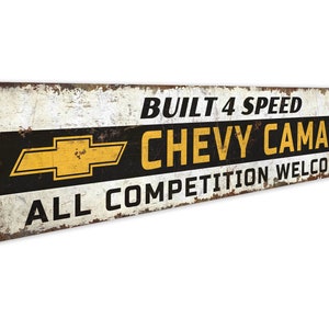 Built 4 Speed Sign - Chevy Camaro Sign - Chevy Camaro Decor - Fast Car ...