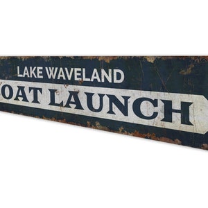 Boat Launch - Boat Launch Sign - Boat Launch Decor - Vintage Style Sign ...