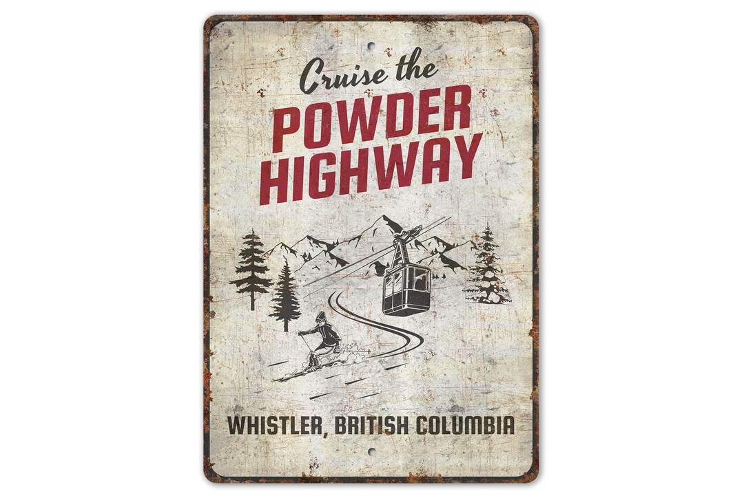 Cruise the Powder Highway Sign - Cable Car Lover Gift - Cable Car Sign ...