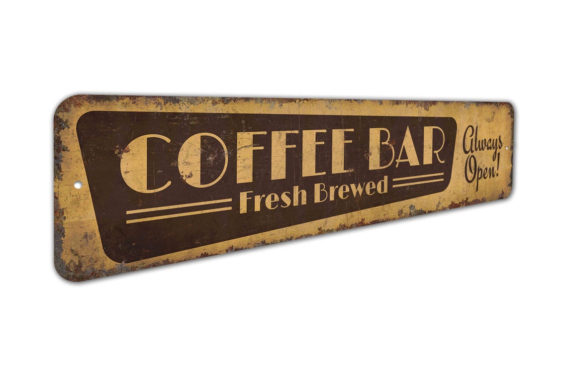 Metal Coffee Bar Sign - Rustic Coffee Sign - Coffee Station Decor ...