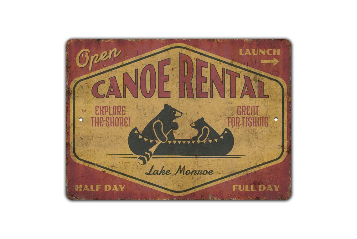 Canoe Rental Sign - Canoe Rental Decor - Canoe Rental Shop - Custom ...