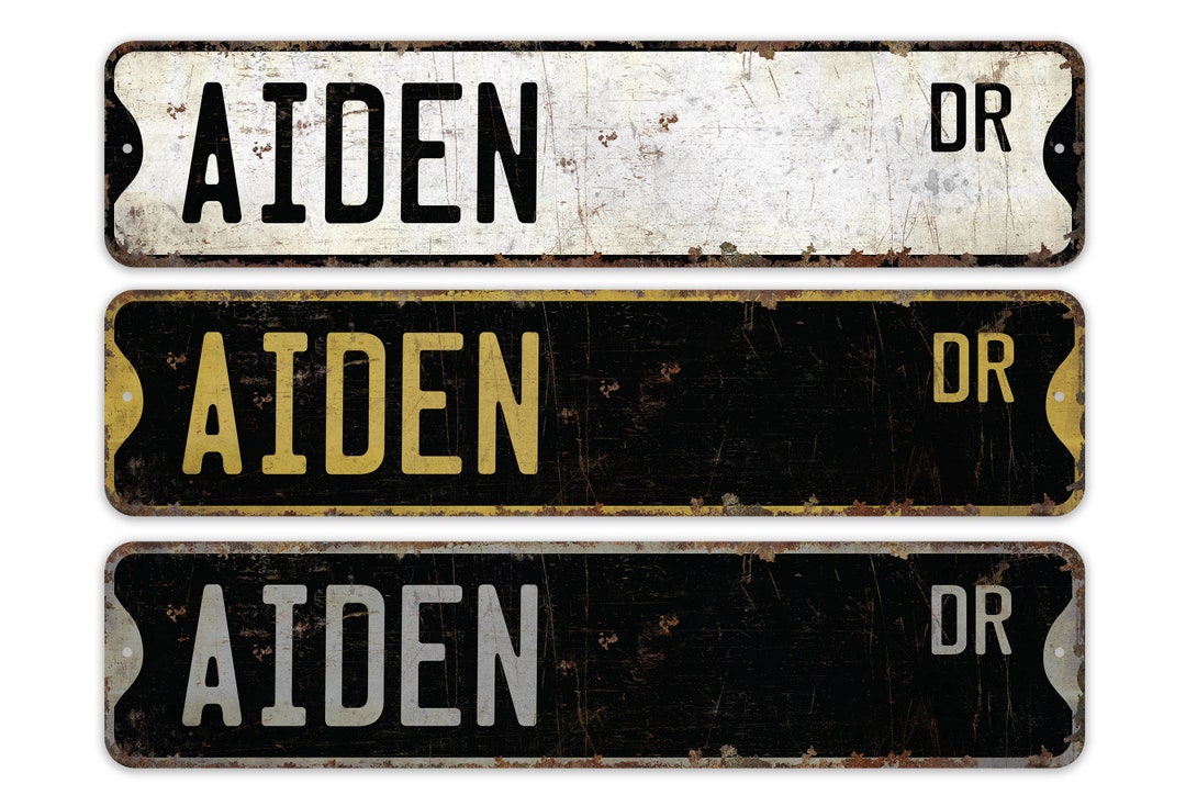 Aiden Name Sign - Family Name Sign - Boys Room Sign - Kids Room Door ...