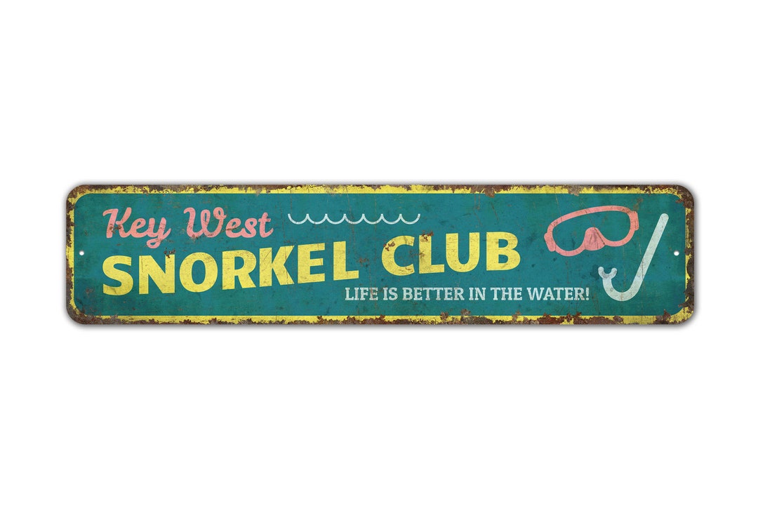 Snorkel Club - Snorkel Club Sign - Snorkel Club Decor - Beach Sign ...
