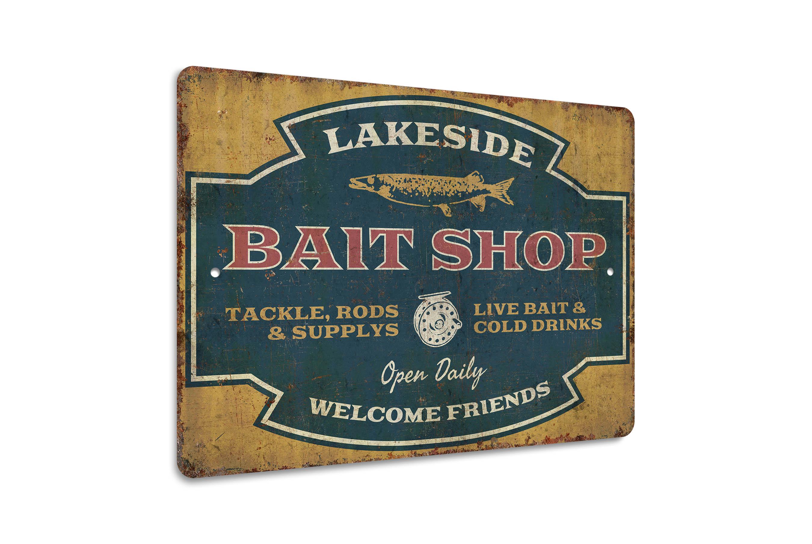 Lakeside Bait Shop Sign - Welcome Sign - Lakeside Bait Shop - Bait Shop ...