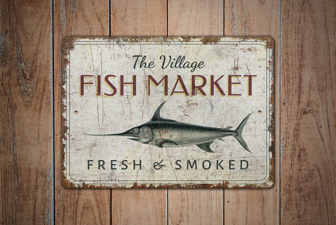 The Village Fish Market - Fish Market Sign - Fish Market Decor - Fish ...